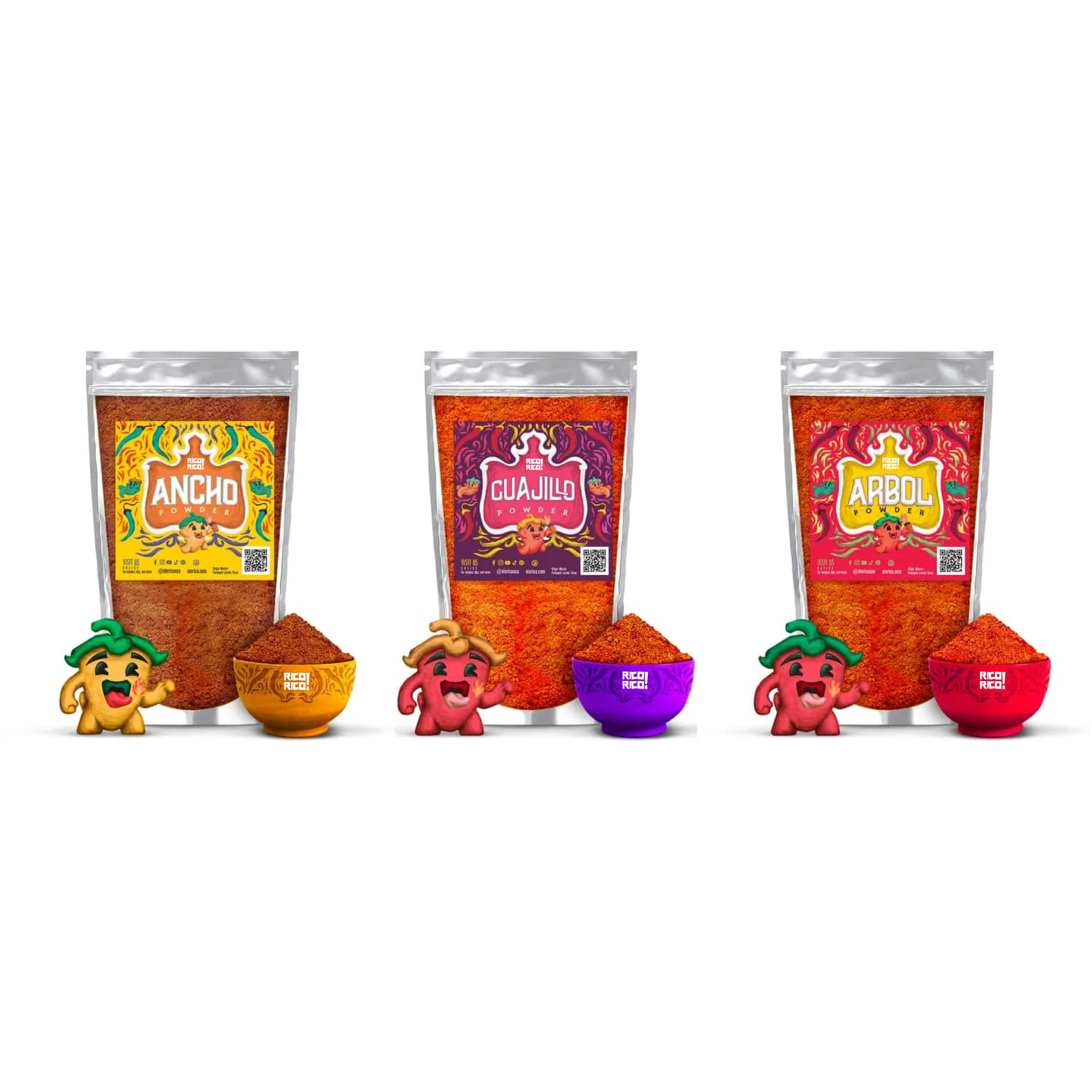 Chile Powder Bundle: Ancho, Guajillo, Arbol - The Rico Rico – Rico Rico